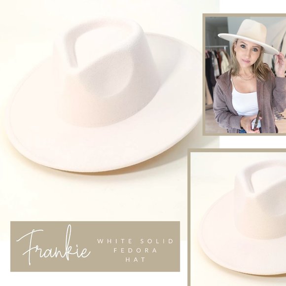 Accessories | Frankie White Solid Fedora Hat | Poshmark